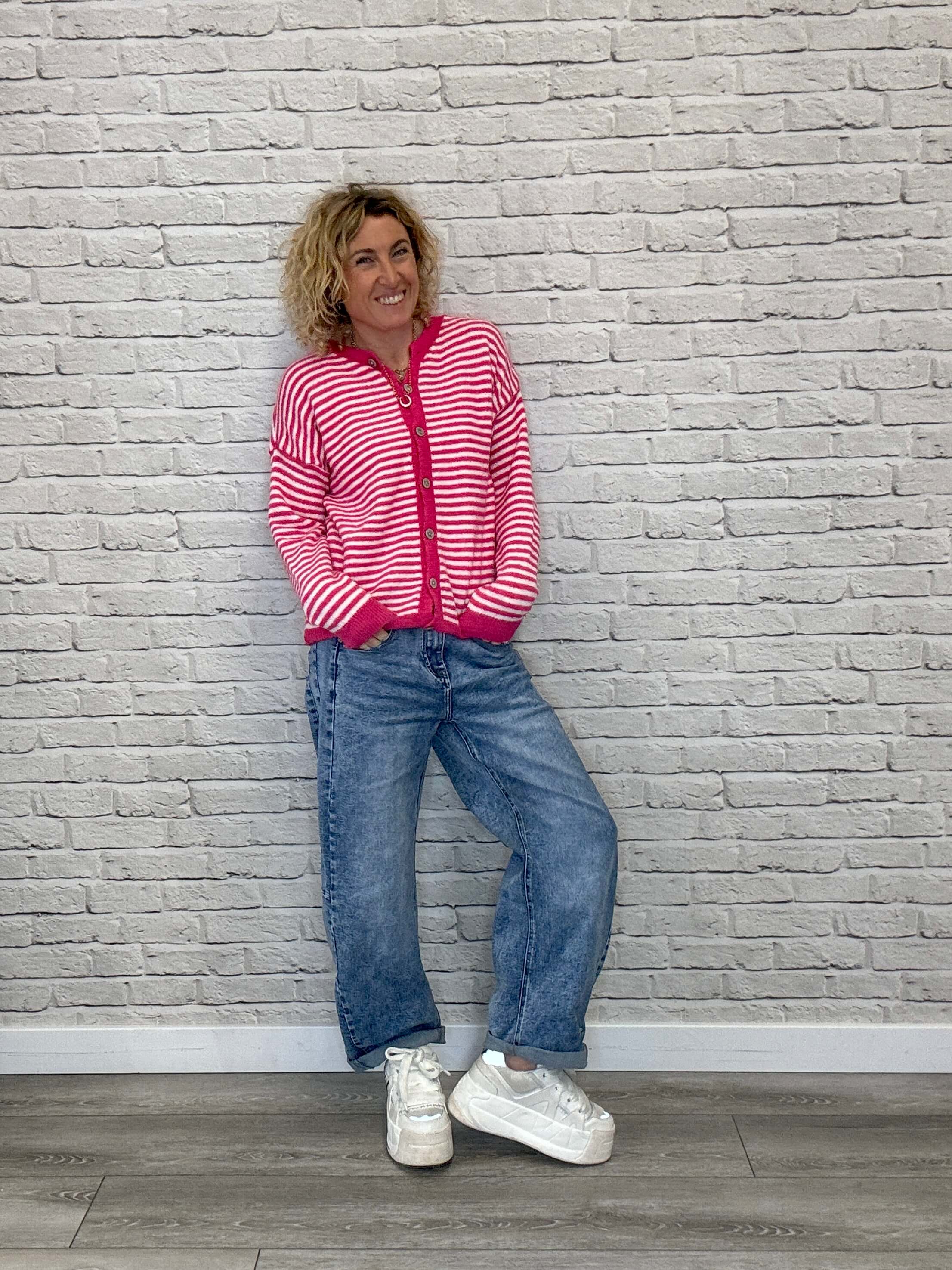 Lola Cardigan | Pink & White – LOVED by Da